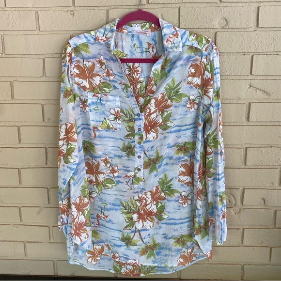fresh produce | Tops | Fresh Produce Popover Tunic Top M Roll Tab Long ...